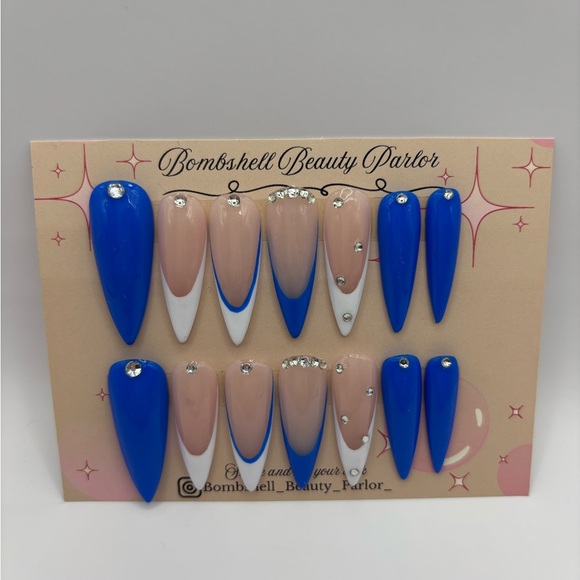 Ralph Lauren Blue Label | Makeup | Dodger Blue Long Press On Nails ...